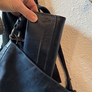 Frye | Bags | Frye Dark Blue Leather Shoulder Bag | Poshmark